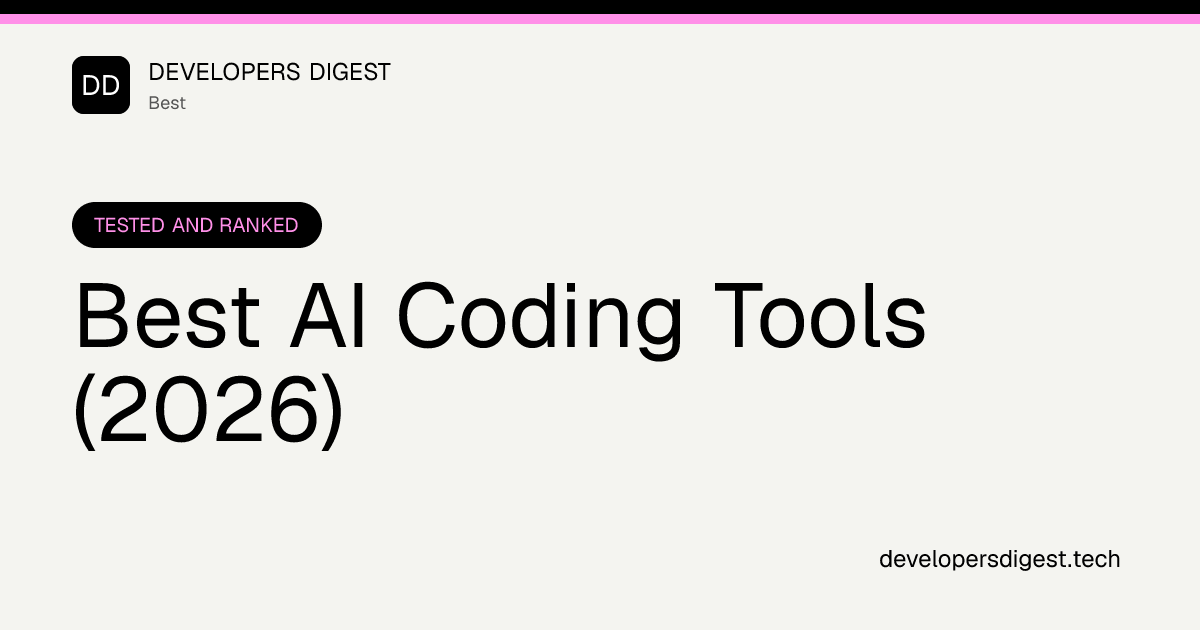 Best AI Coding Tools (2026) - Tested and Ranked - Developers Digest