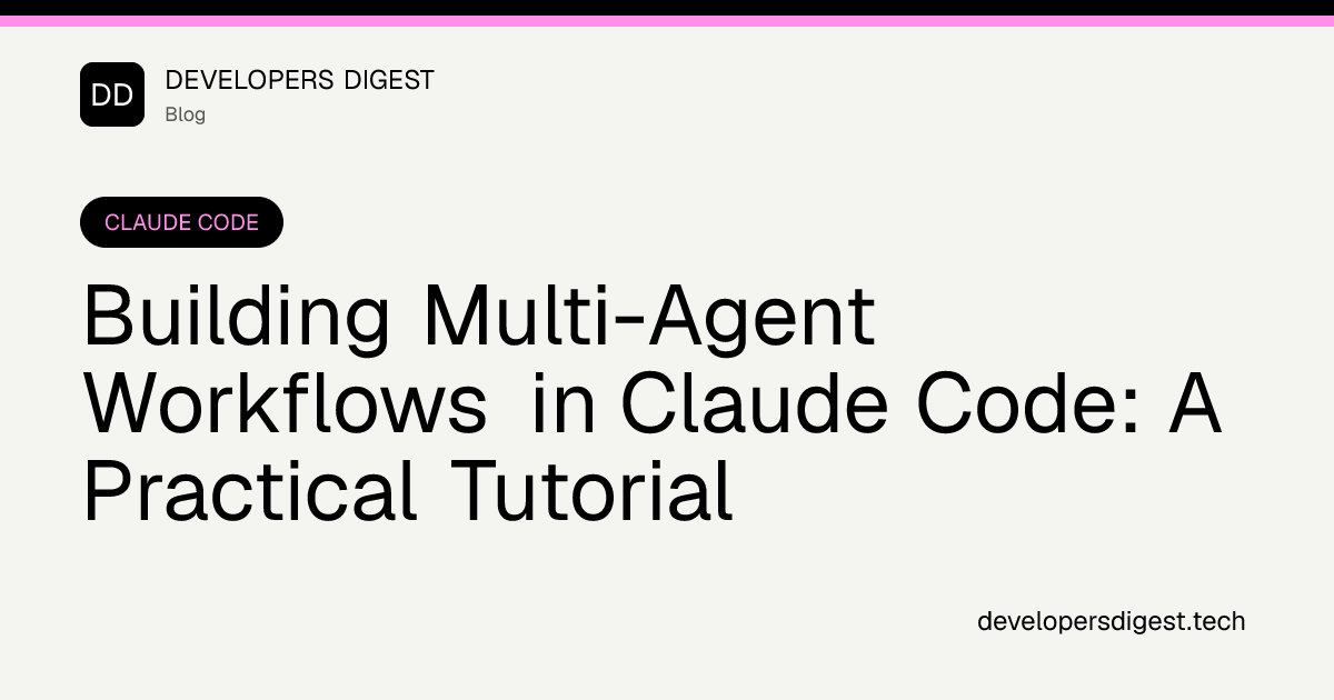 Building Multi-Agent Workflows in Claude Code: A Practical Tutorial ...