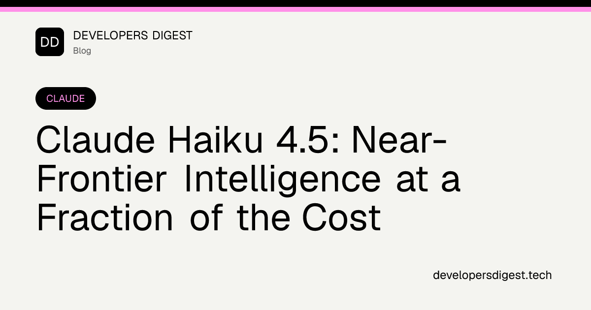 Claude Haiku 4.5: Near-Frontier Intelligence at a Fraction of the Cost ...